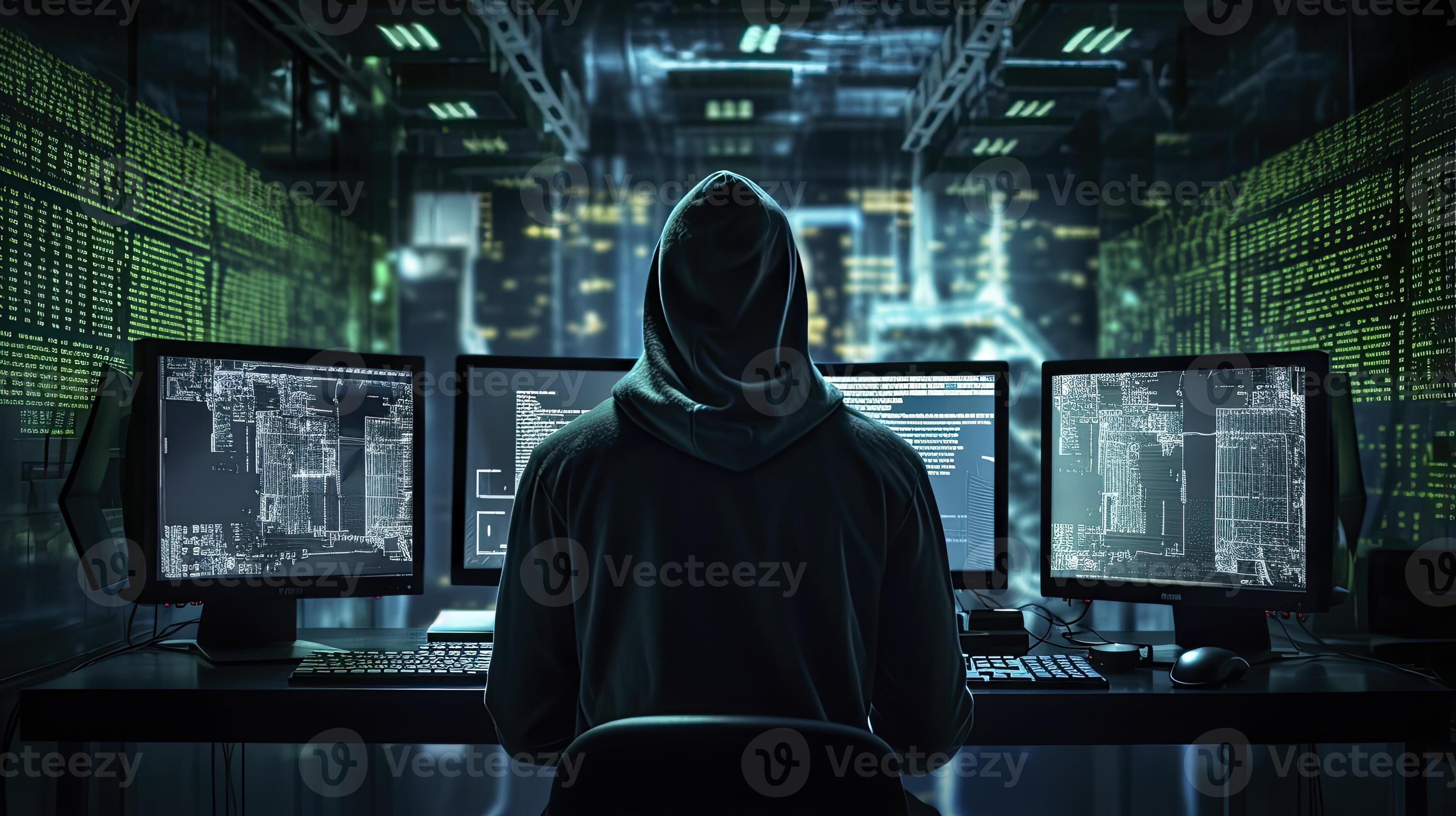 AI generated Hacker. A glimpse into the world of cyber conspiracies. AI ...