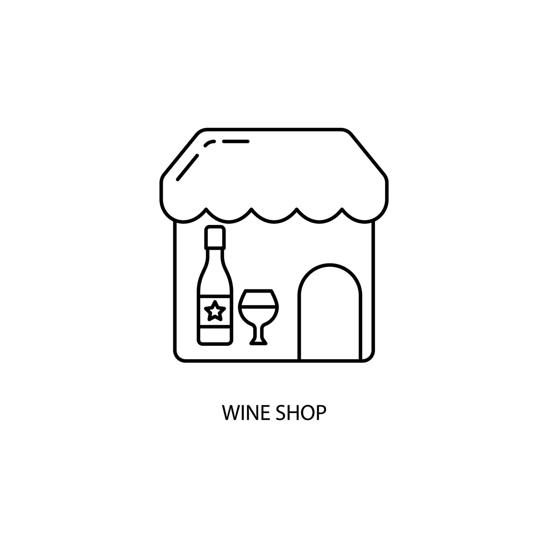 wine shop concept line icon. Simple element illustration. wine shop ...
