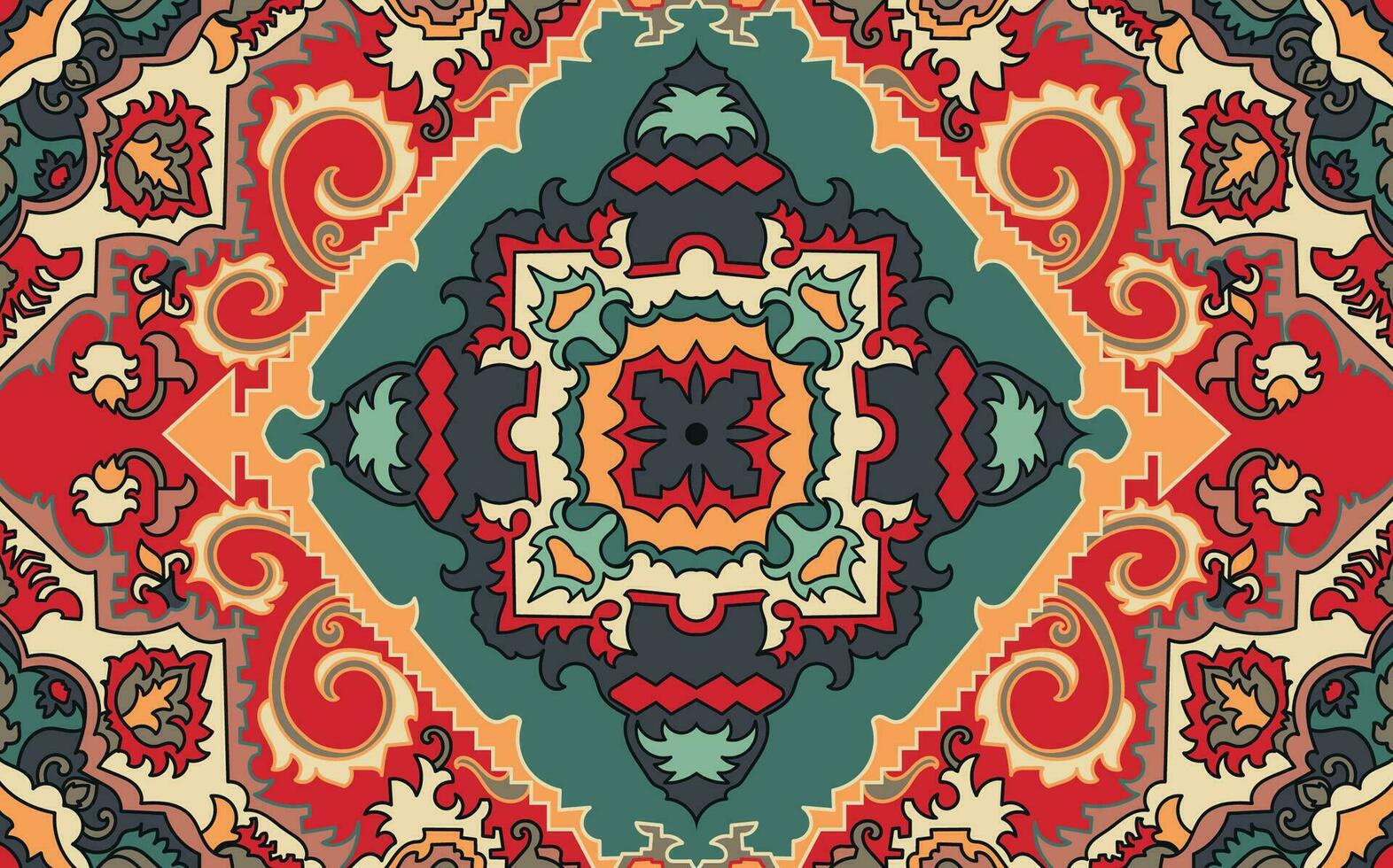 Navajo Pattern Persian Rug Aztec Amless Geometric Pattern