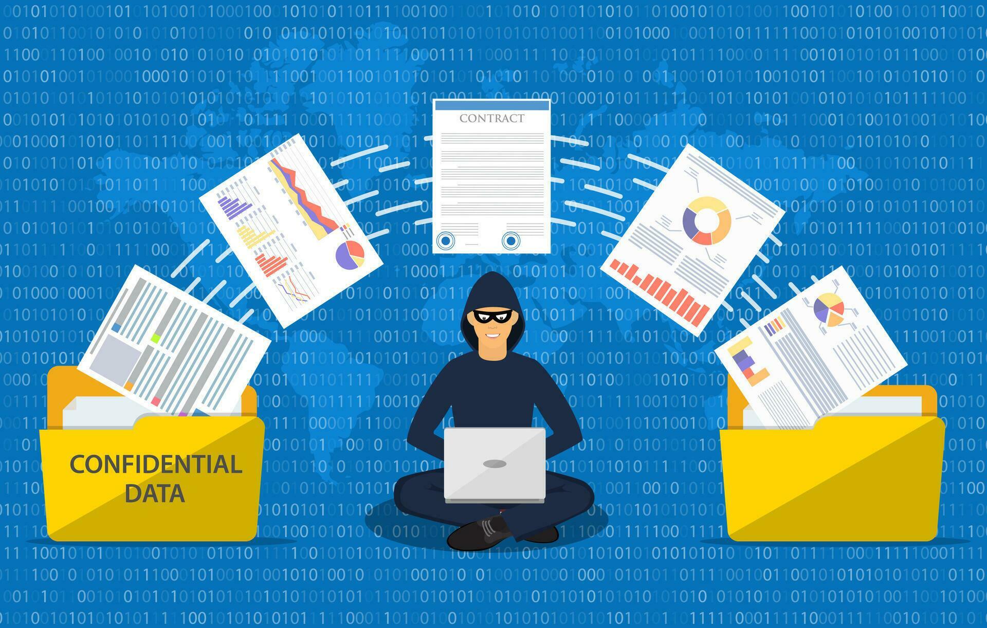 Data Phishing Hacker Attackthief Hacker In Mask Stealing Personal