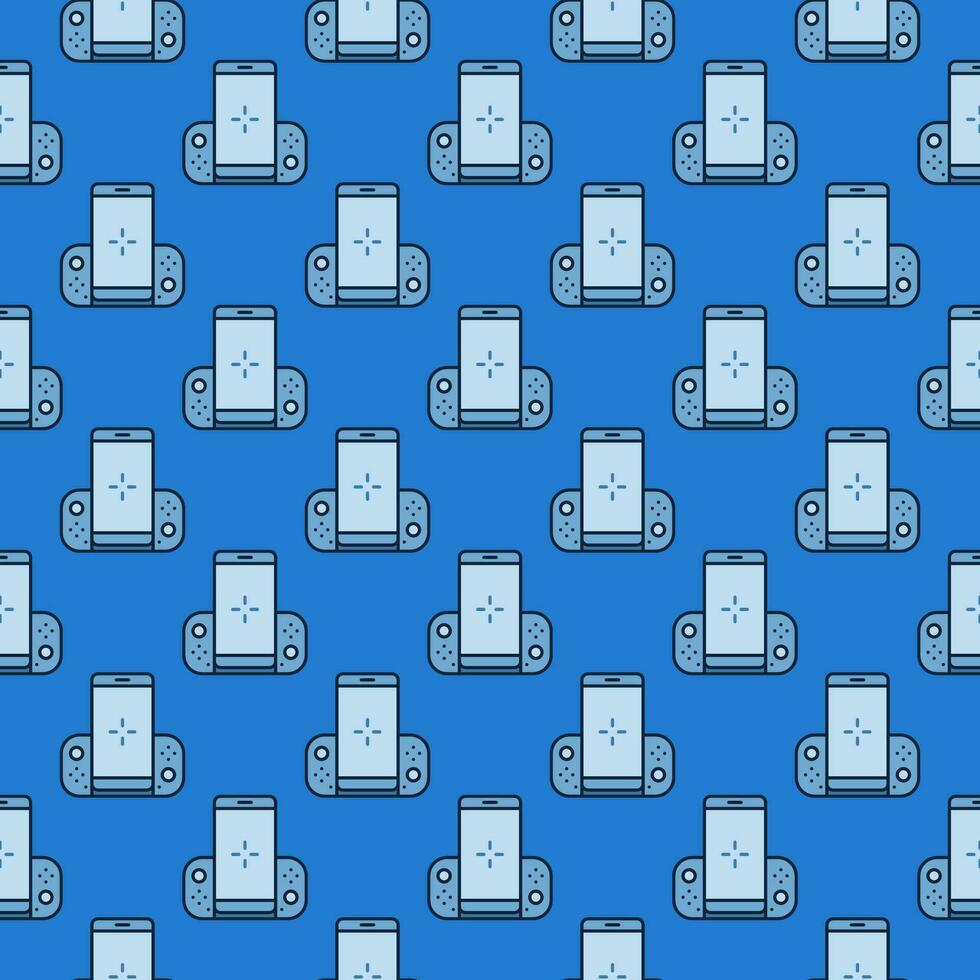 Game Controller For Mobile Phone Vector Gamepad For Smartphone Colored Modern Seamless Pattern