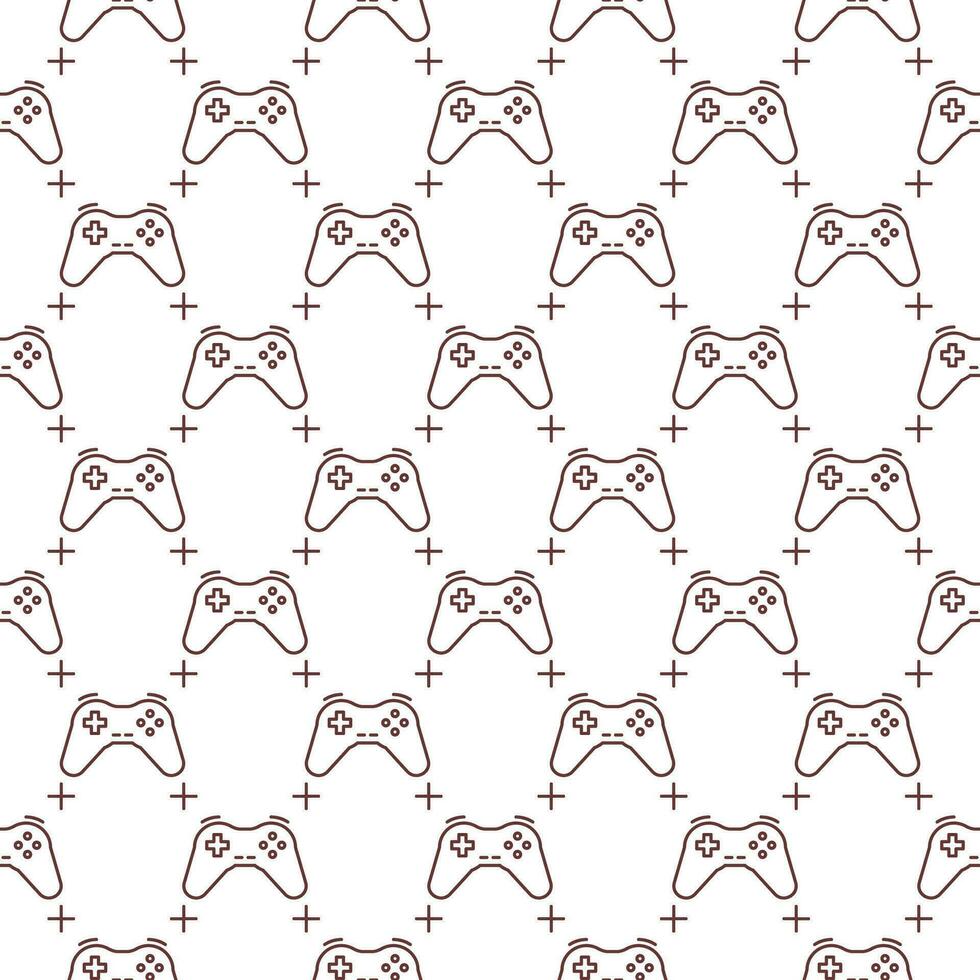 Gamepad Or Game Controller Vector Controlling Device Outline Seamless Pattern 35883819 Vector