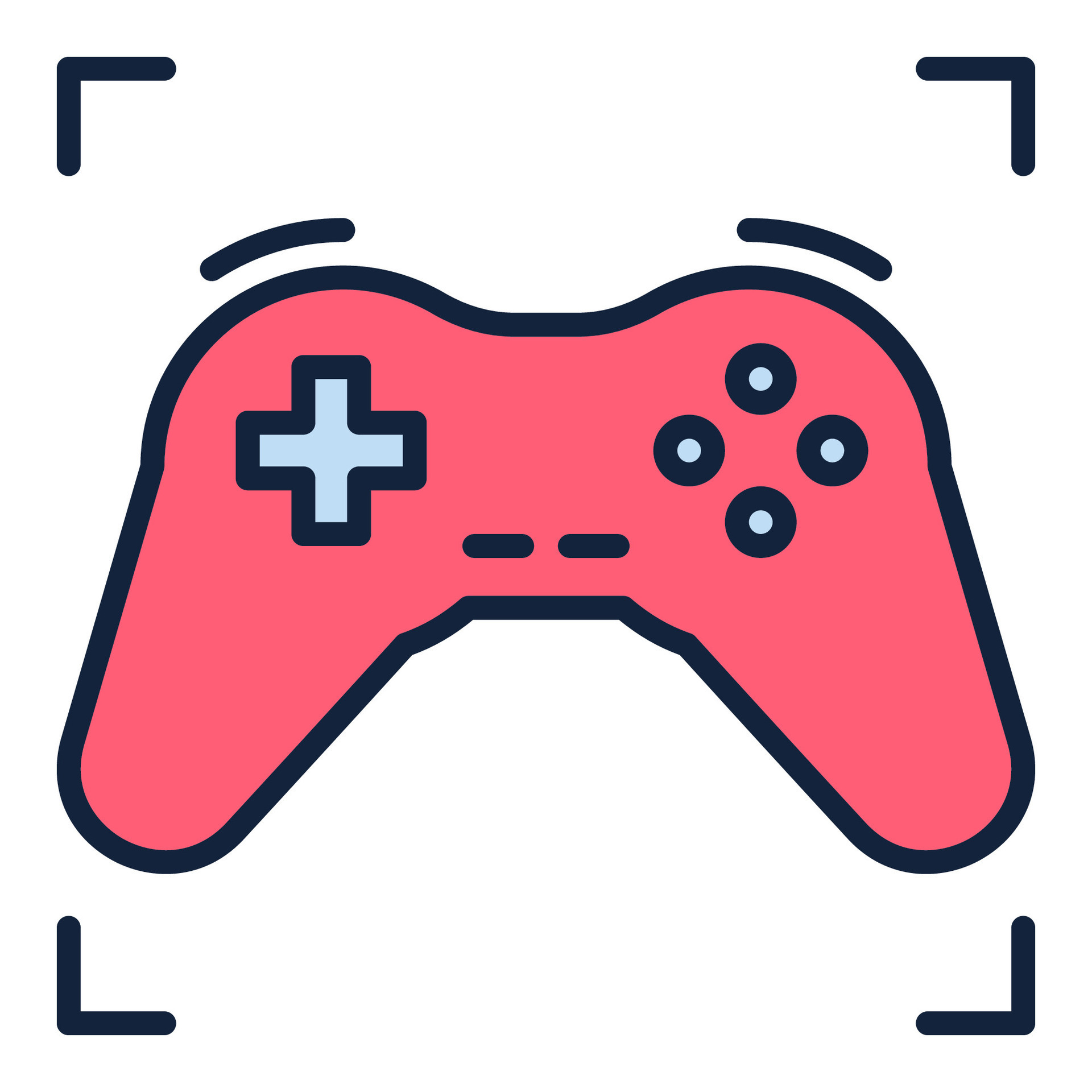 Red Game Controller Gamepad Vector Controlling Device Colored Icon Or