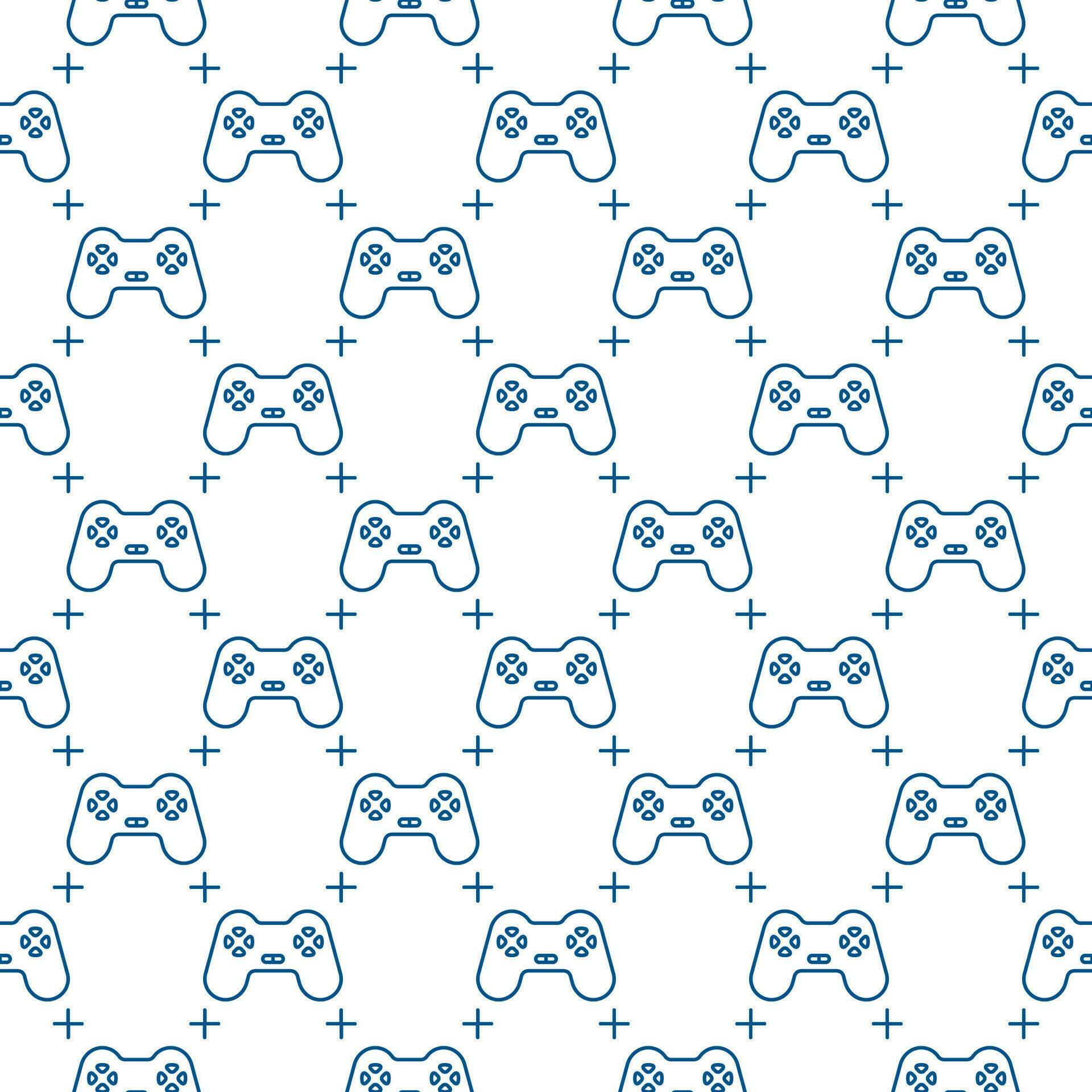 Computer Videogame Controller Vector Gamepad Minimal Linear Seamless