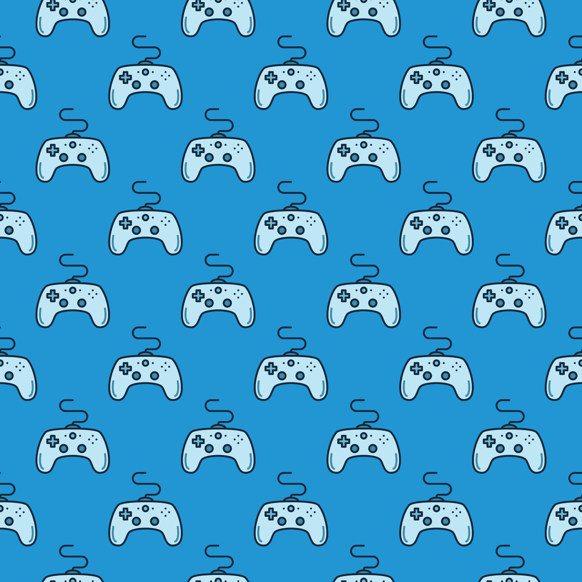 Computer Gamepad Vector Gamer Controlling Device Blue Modern Seamless