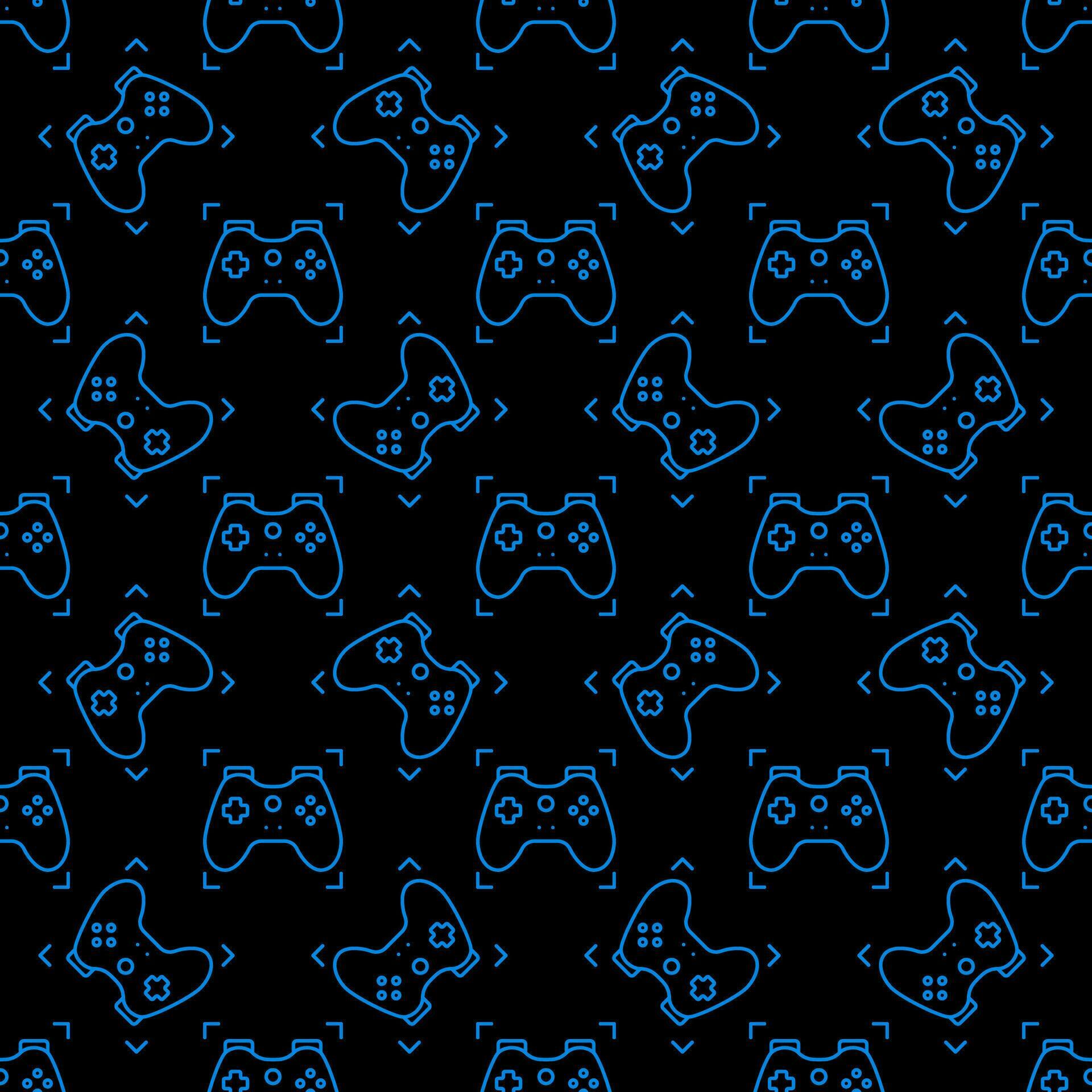 Game Controller for Gamer vector Gamepad dark seamless pattern in ...