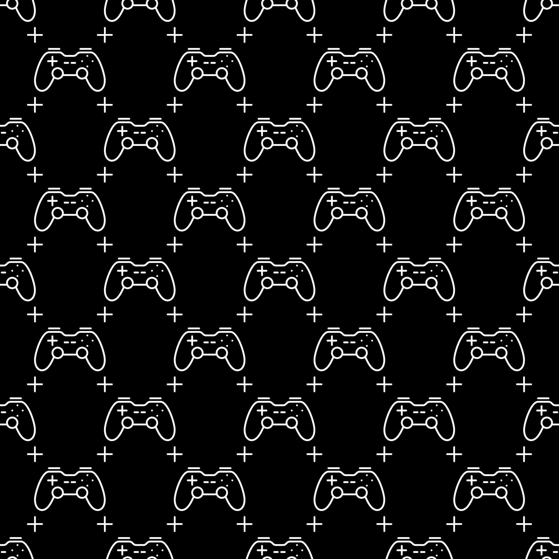 Wireless Video Game Controller Vector Gamepad Black Seamless Pattern In Outline Style 35884104