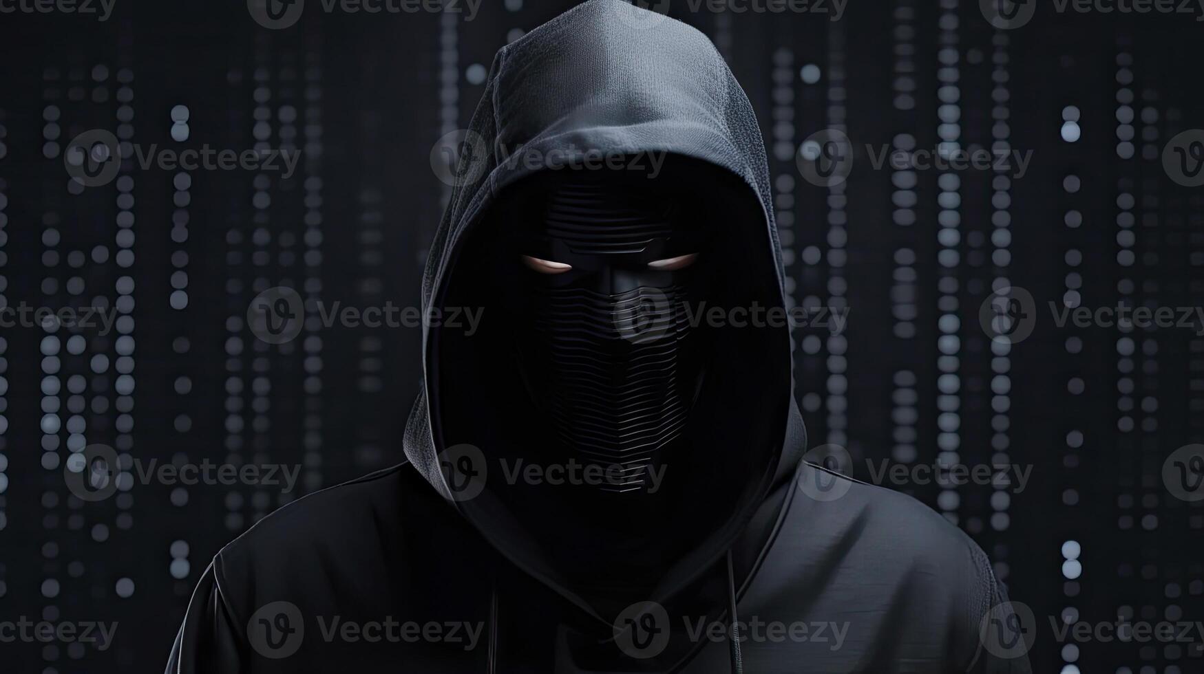 Ai Generated Binary Intrigue Anonymous Robotic Hacker Concept Of
