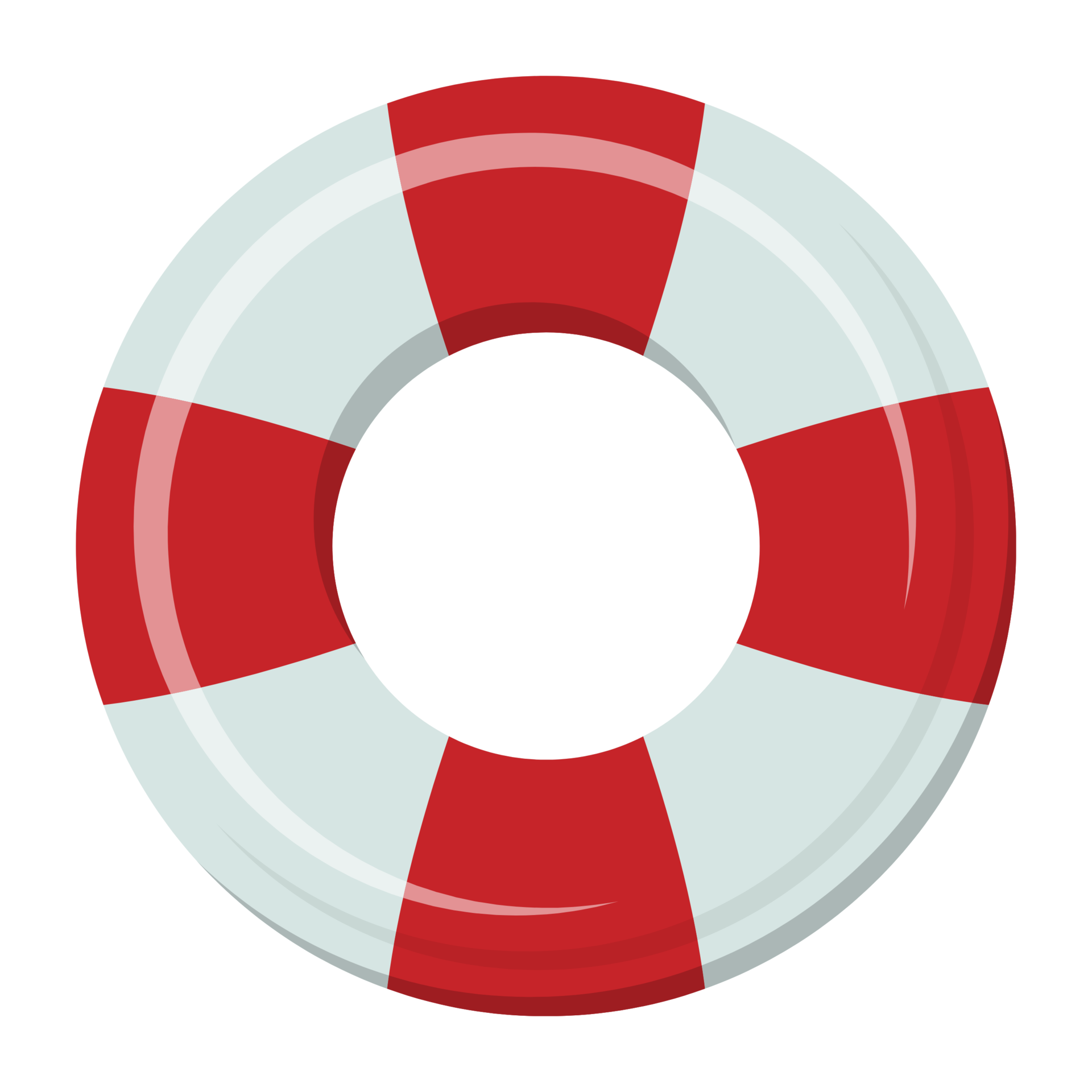 Nautical float buoy. Striped red and white life saving buoy ...