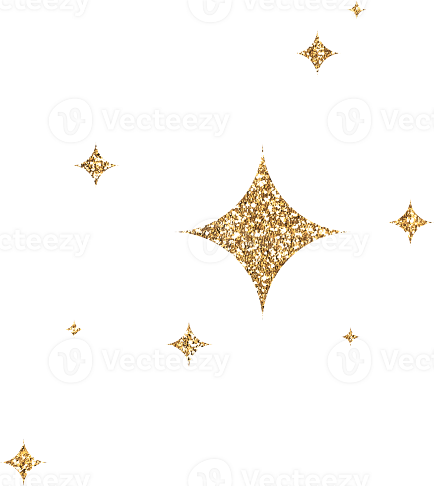 Gold Glitter Stars 35889577 PNG