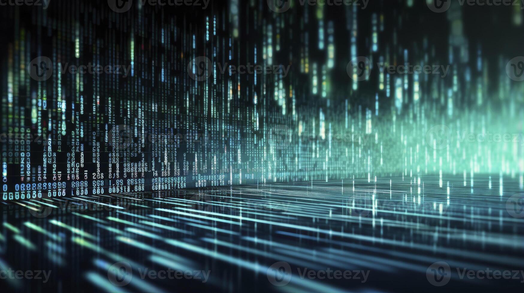 AI generated An abstract digital background with binary code and AI ...