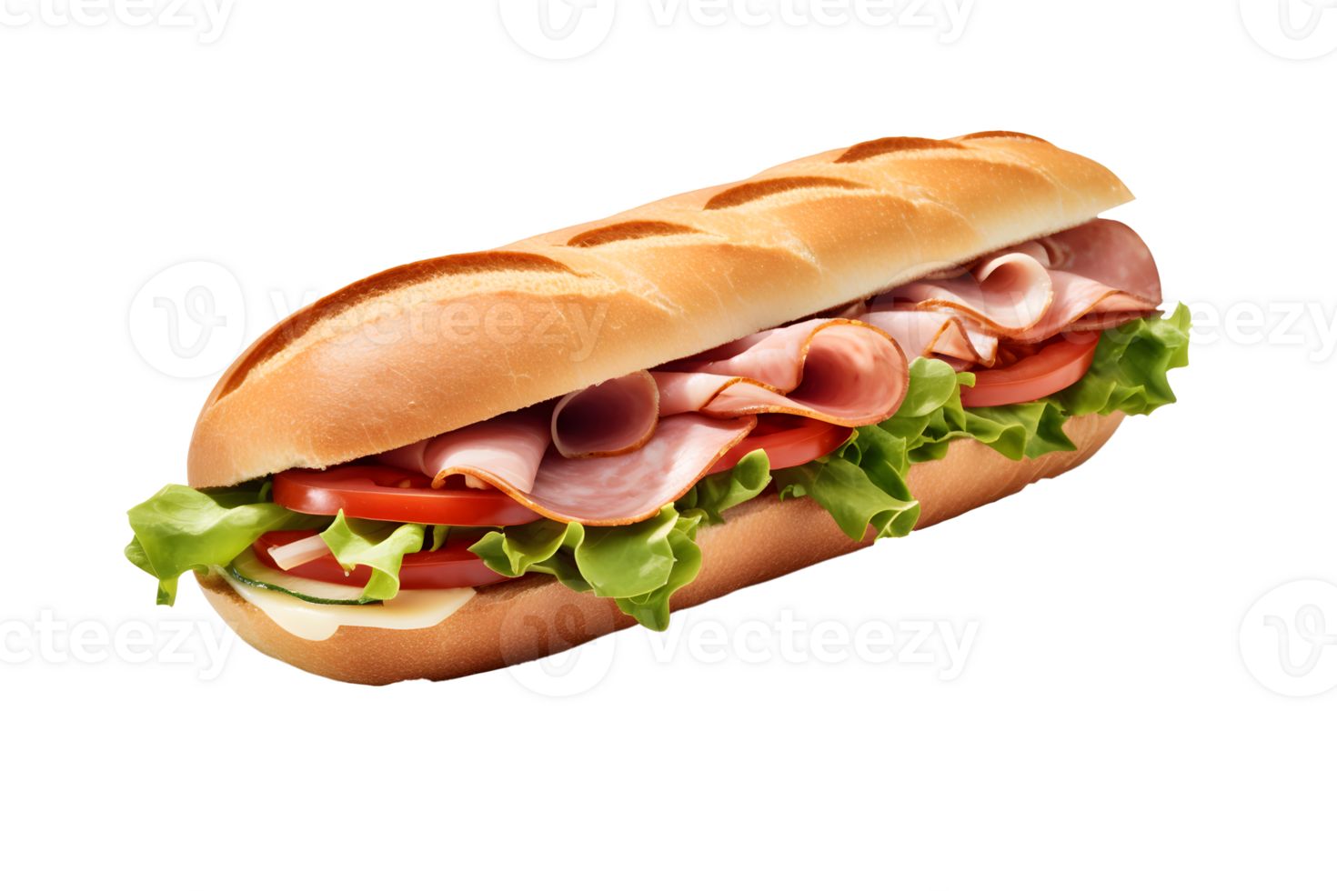 AI generated Close up photo of big and tasty sandwich without ...