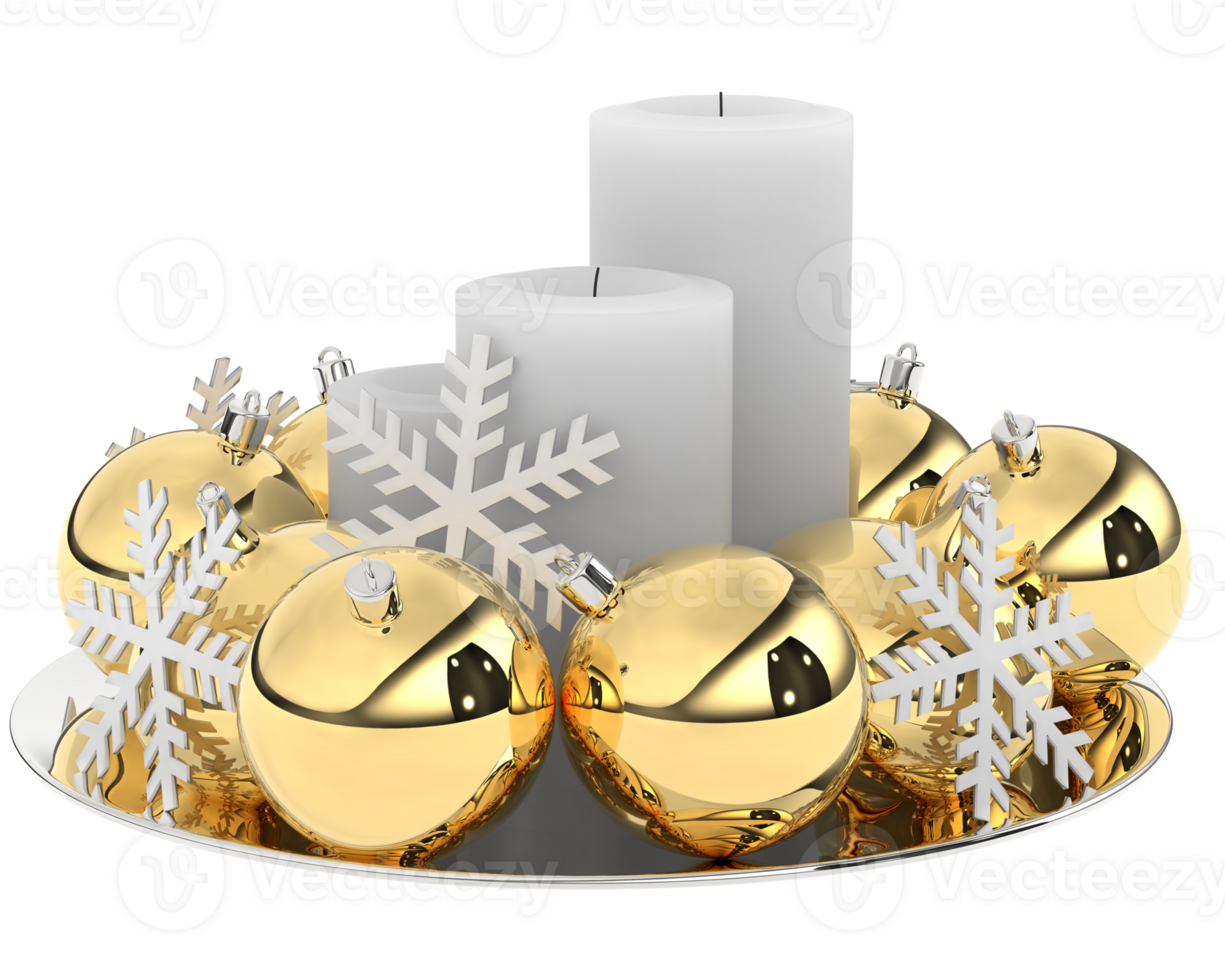 Christmas Table Decoration Isolated On Background 3d Rendering Illustration 35897221 Png
