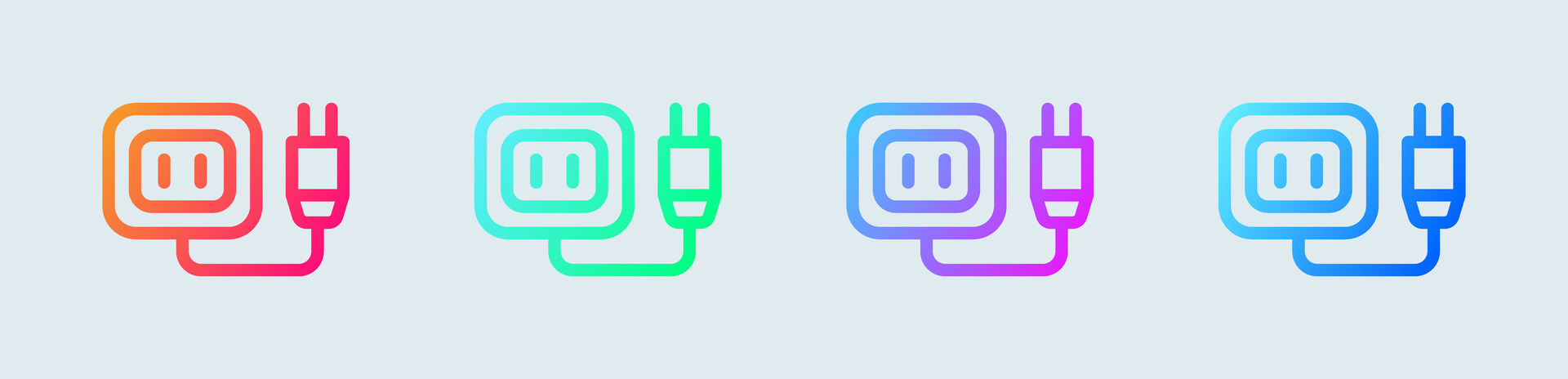 Socket Line Icon In Gradient Colors Power Plug Signs Vector Illustration 35897694 Vector Art
