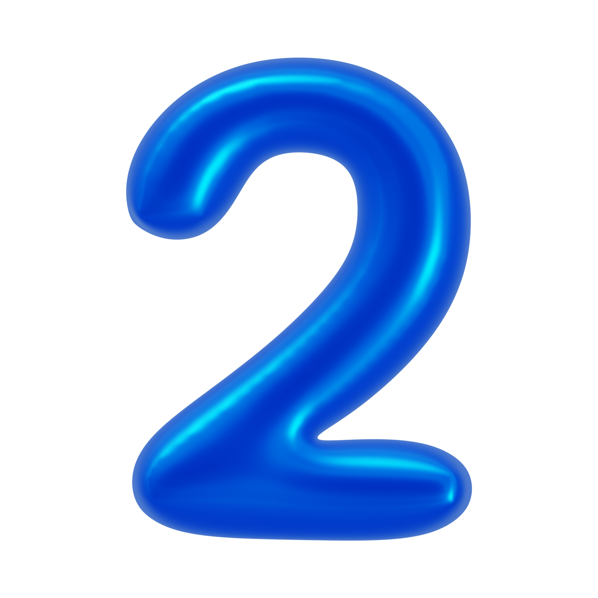 3d number 2 with blue color 35898404 PNG