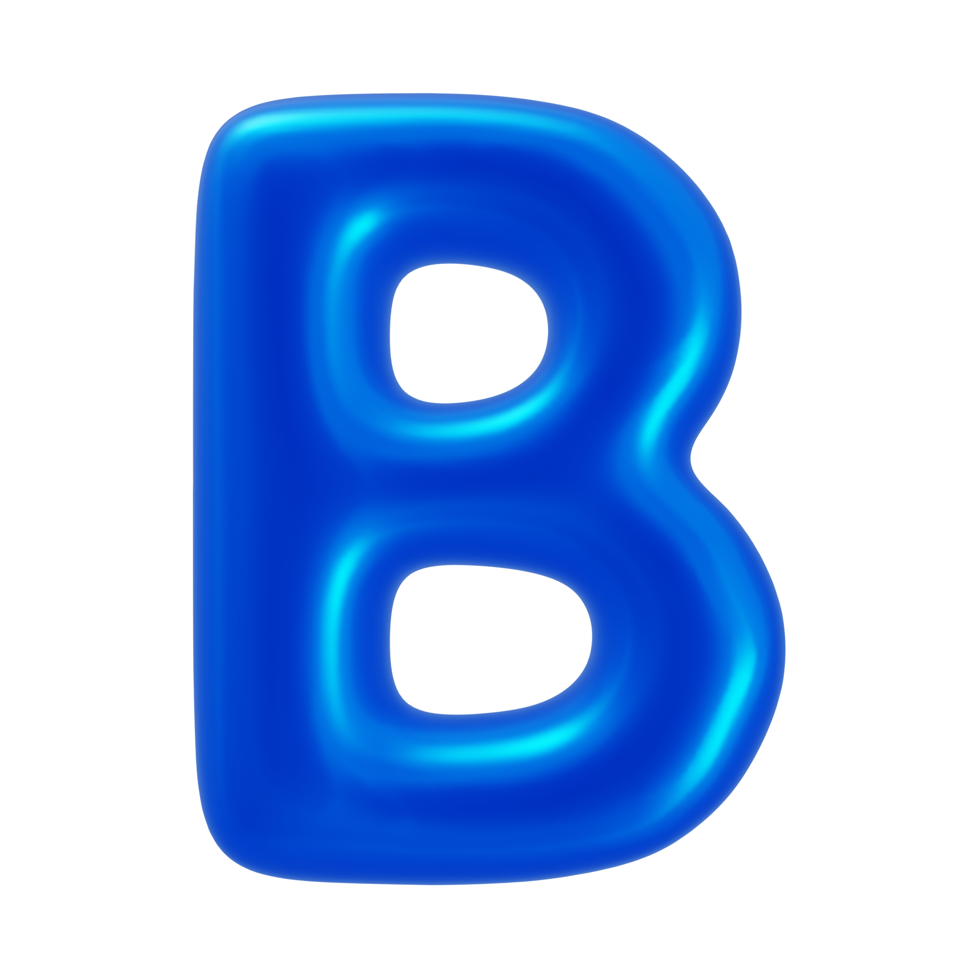 3d alphabet letter b with blue color 35898407 PNG