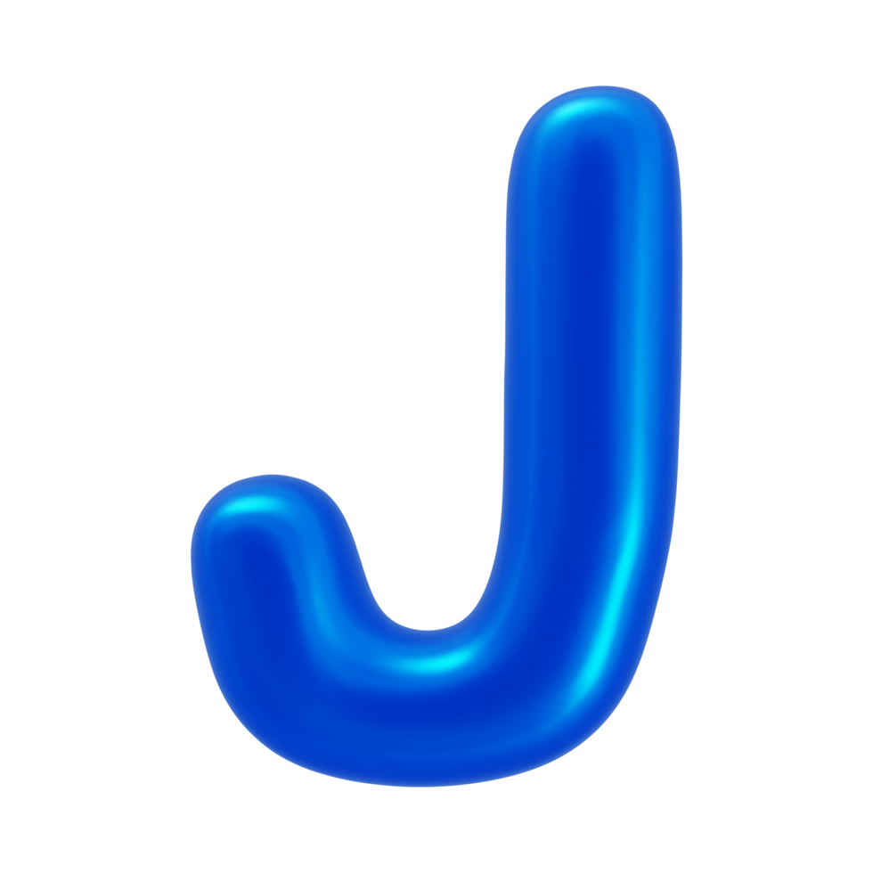3d alphabet letter j with blue color 35898412 PNG