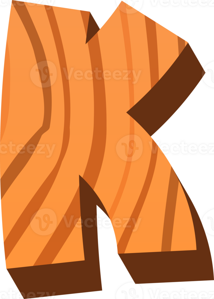 Wood Alphabet Funny Letter K 35898657 Png