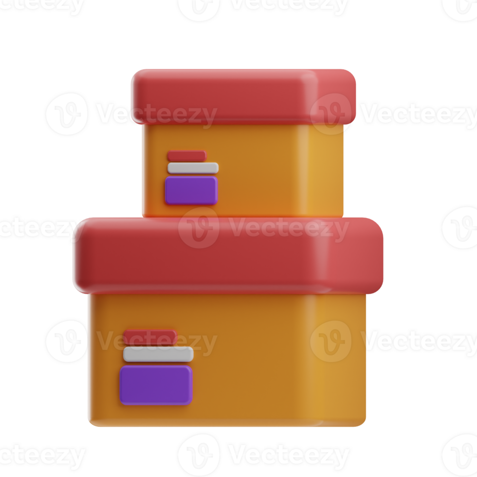Stationery Object Boxes 3D Illustration 35898718 PNG