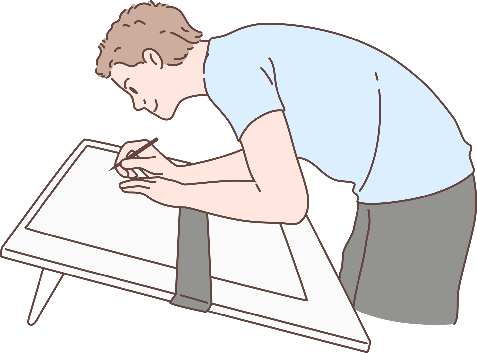 Architech engineer character drawing blueprint engineer inspection in ... Architech engineer character drawing blueprint engineer inspection in ...