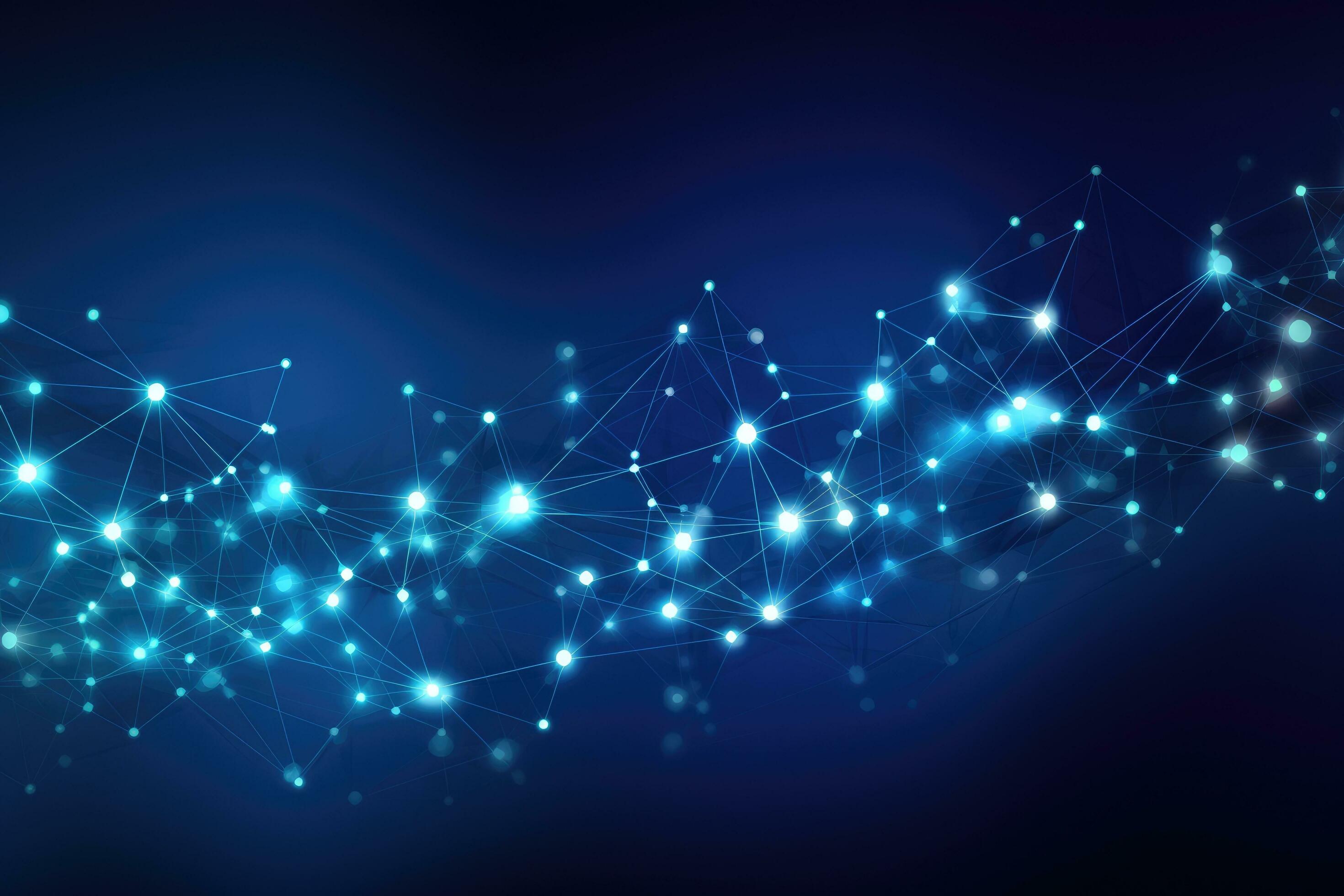AI generated Abstract technology background with connection lines and dots. 3D Rendering ...