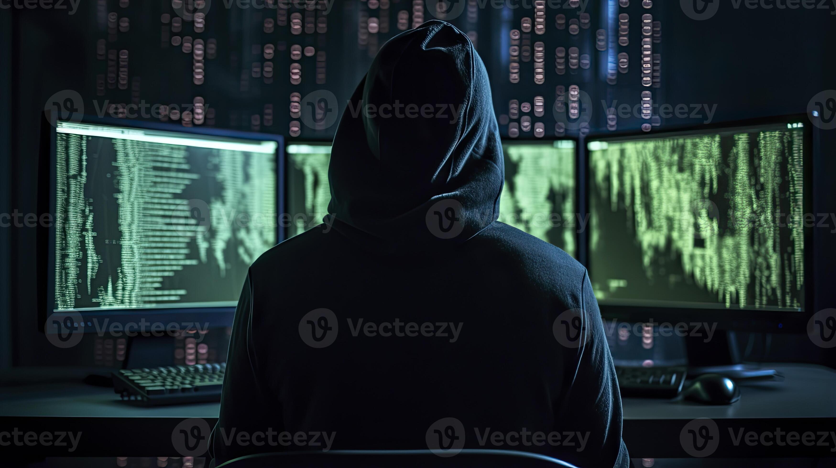 AI generated Hacker. A glimpse into the world of cyber conspiracies. AI ...