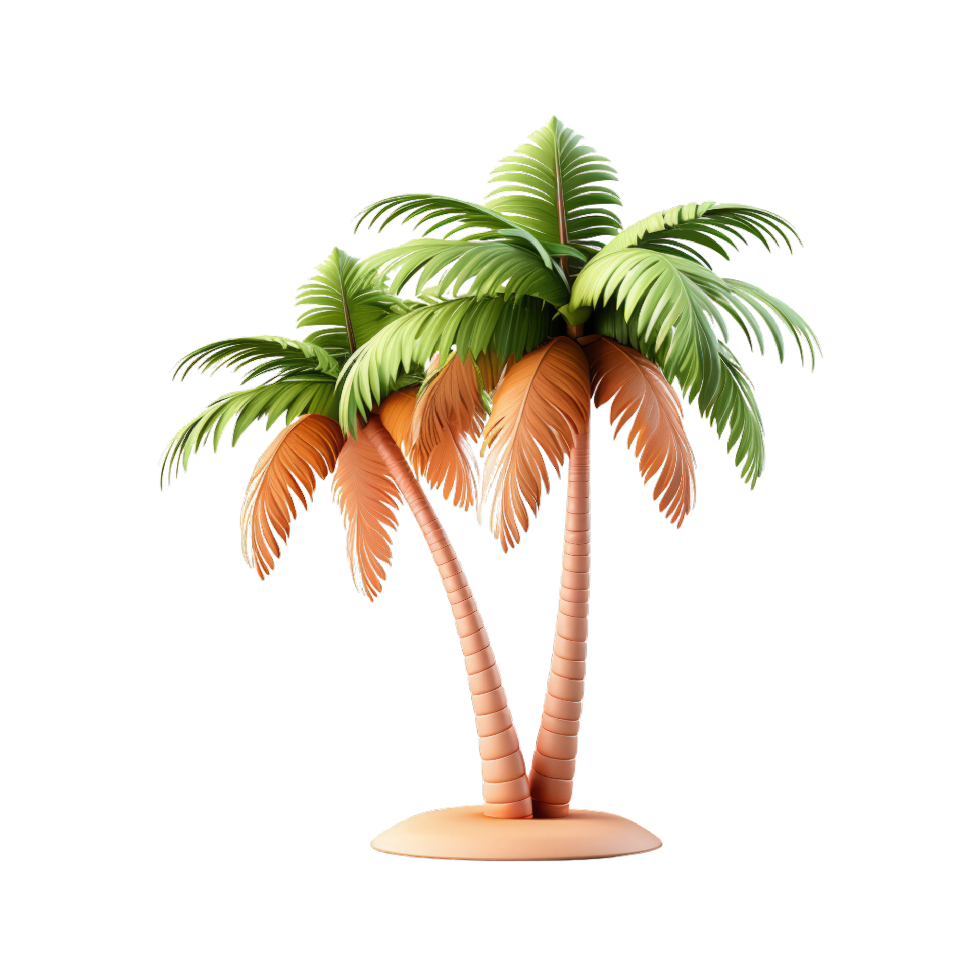 AI generated 3D Palm Tree Isolated On Transparent Background 35906164 PNG