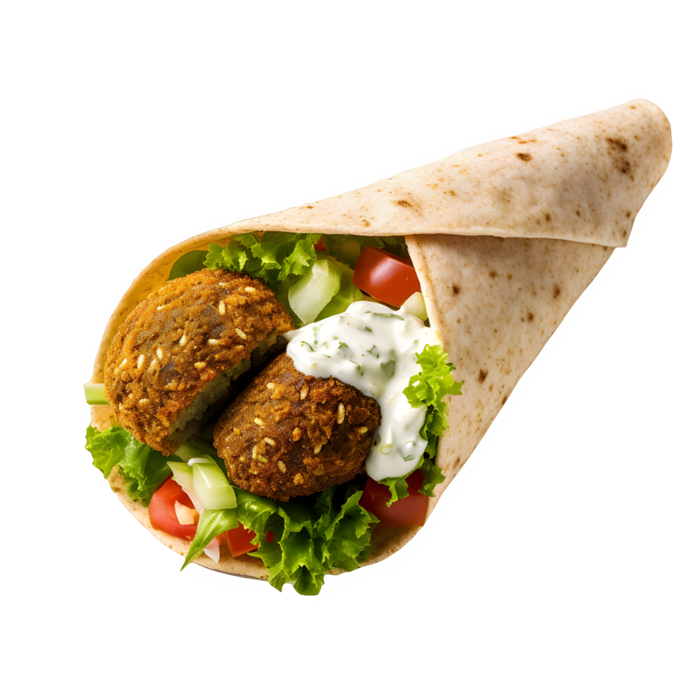 AI generated Falafel Wrap with Fresh Vegetables and Tzatziki Sauce ...
