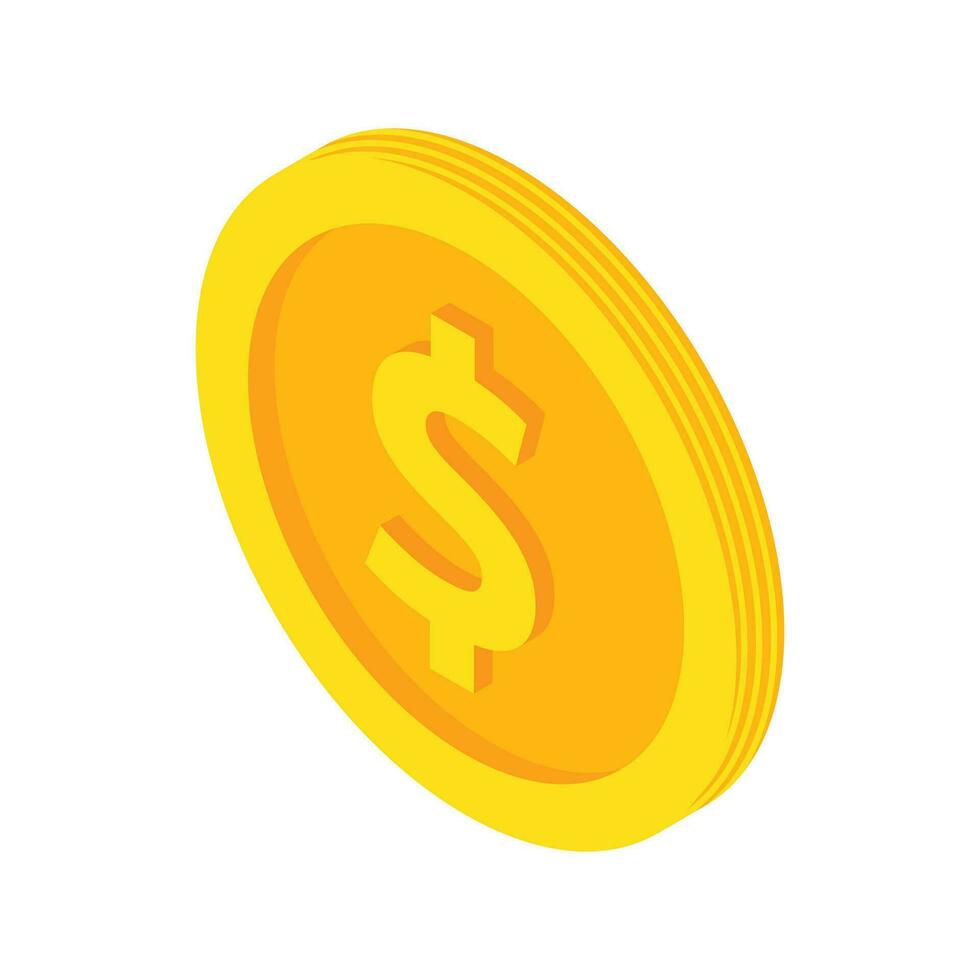 Vector isometric dollar gold coin vector illustration 35907375 Vector Art at Vecteezy