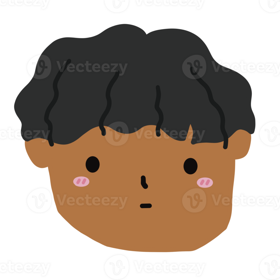 Man Black Hair Face Head Cartoon Illustration Portrait Illustration Profile Illustration