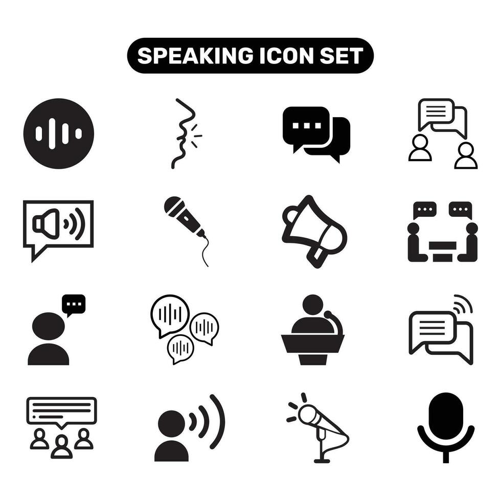 Speaking icons set, simple design stroke vector illustration. 35907852 ... Speaking icons set, simple design stroke vector illustration. 35907852 ...