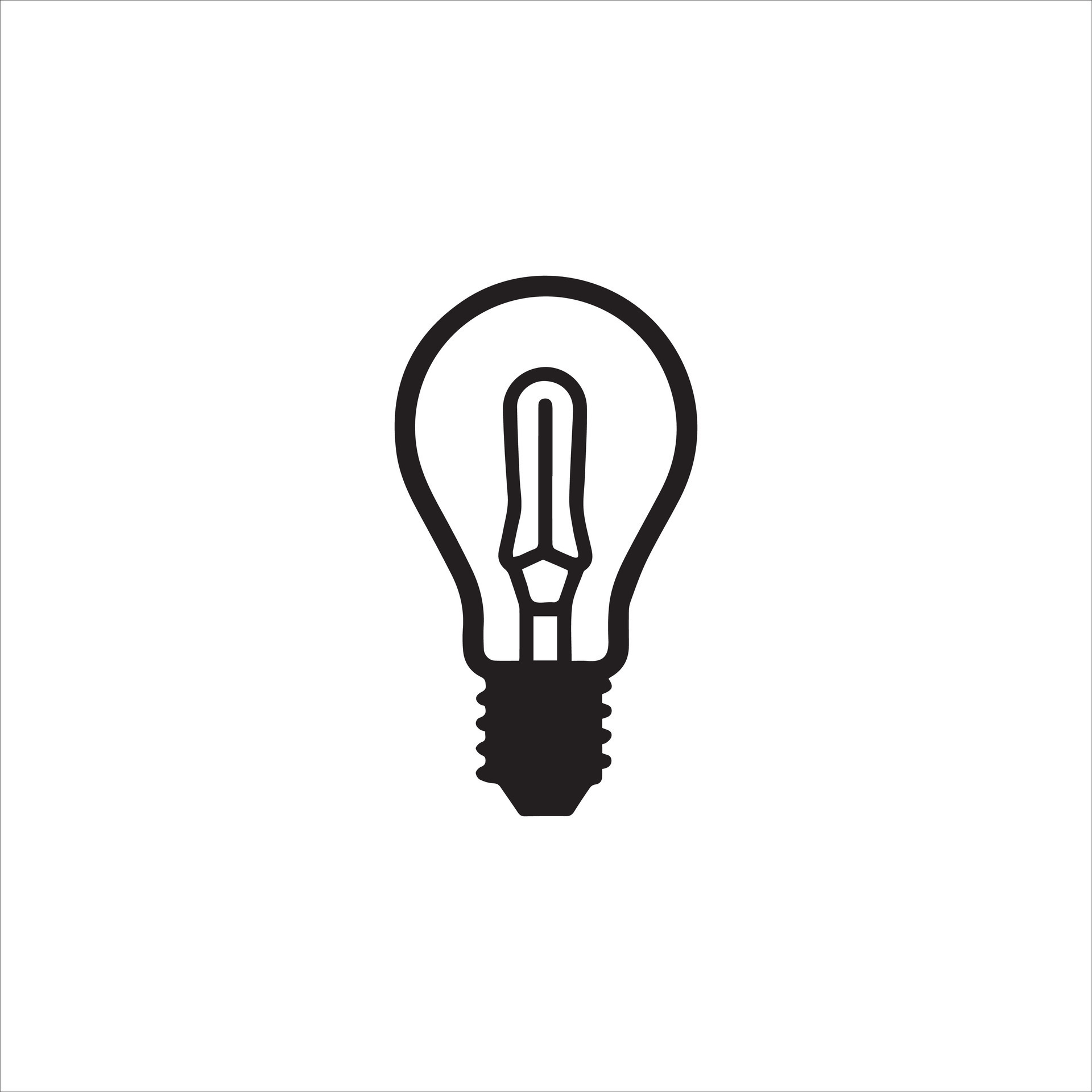 Light bulb vector icon on white background. Idea symbol. Vector ...
