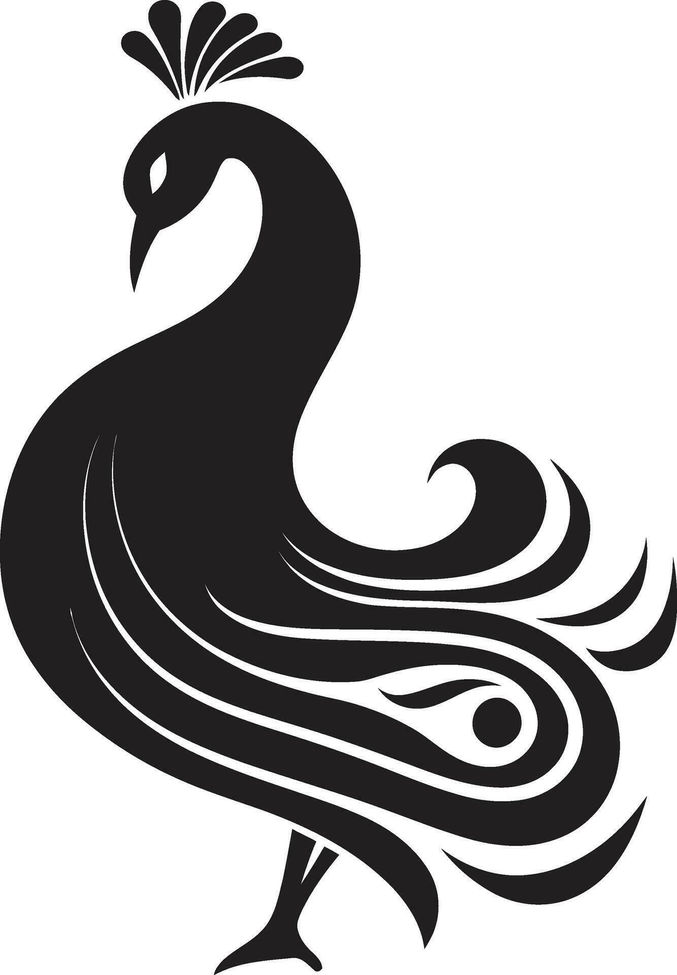 Opulent Overture Peacock Logo Vector Avian Artistry Emblematic Design