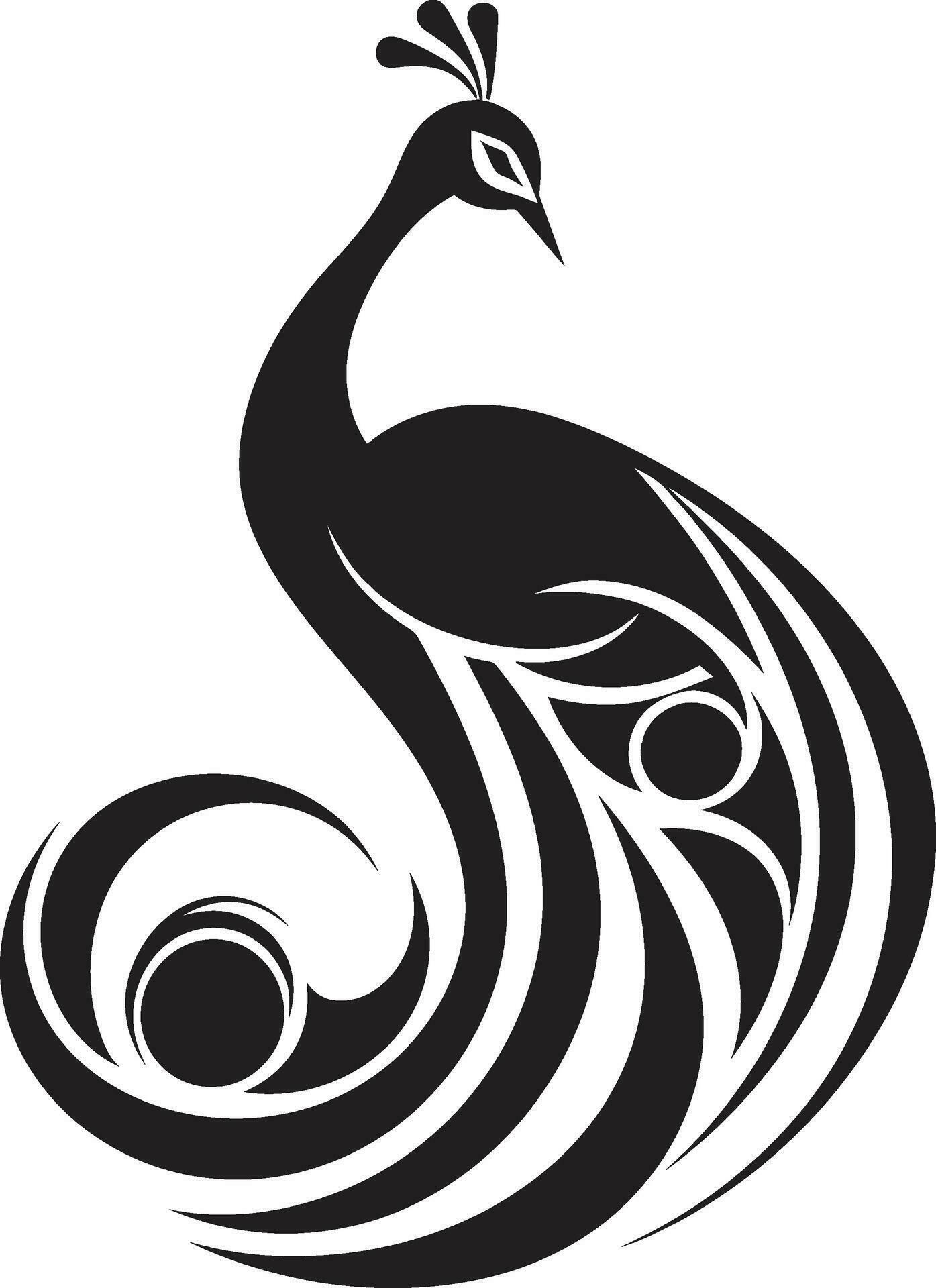 Opulent Overture Peacock Logo Vector Avian Artistry Emblematic Design