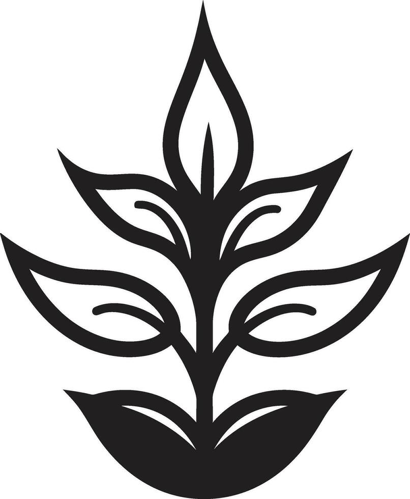 Botanic Brilliance Iconic Plant Vector Verdant Visions Plant Logo