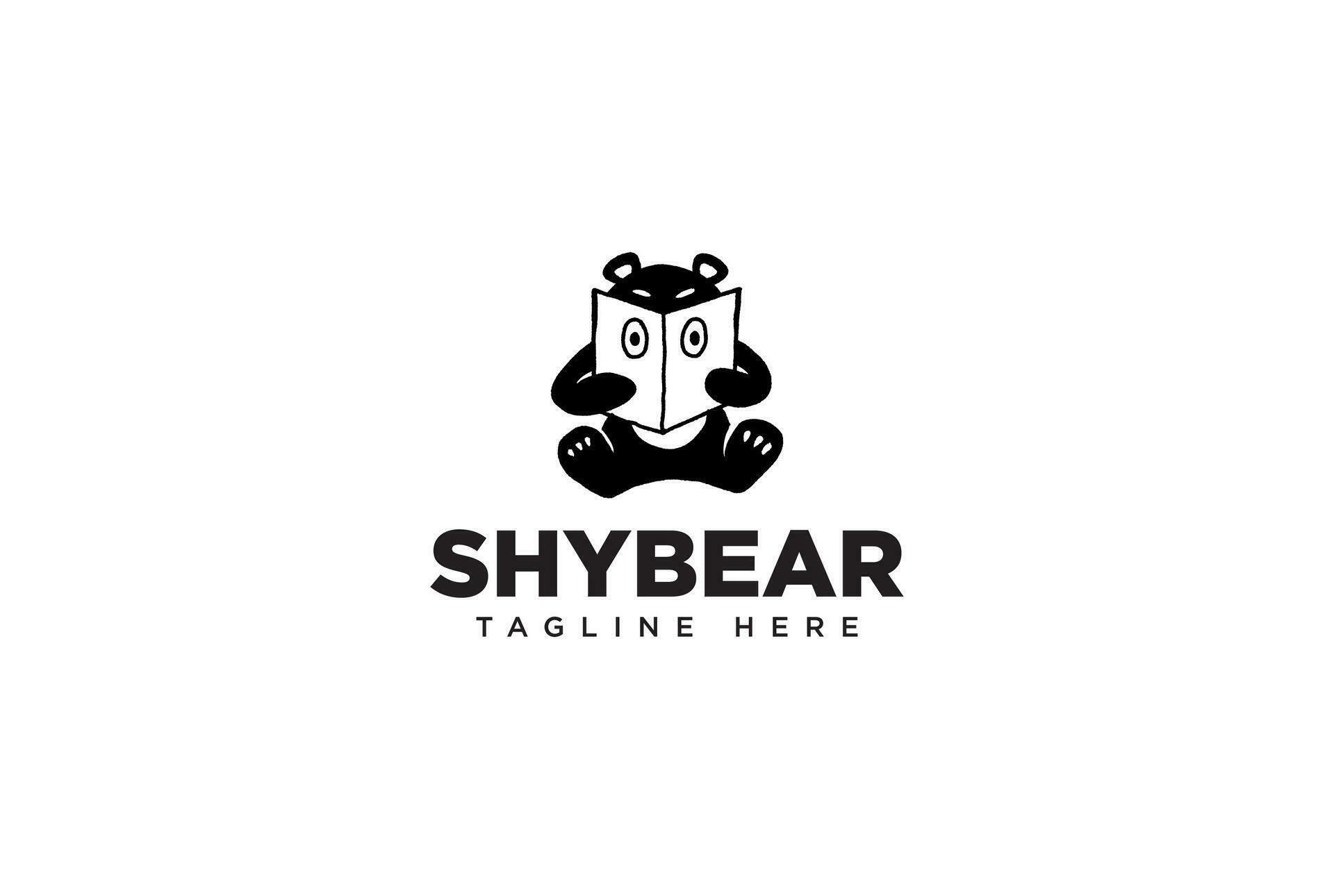 shy bear modern logo design for animal lover 35912891 Vector Art at Vecteezy