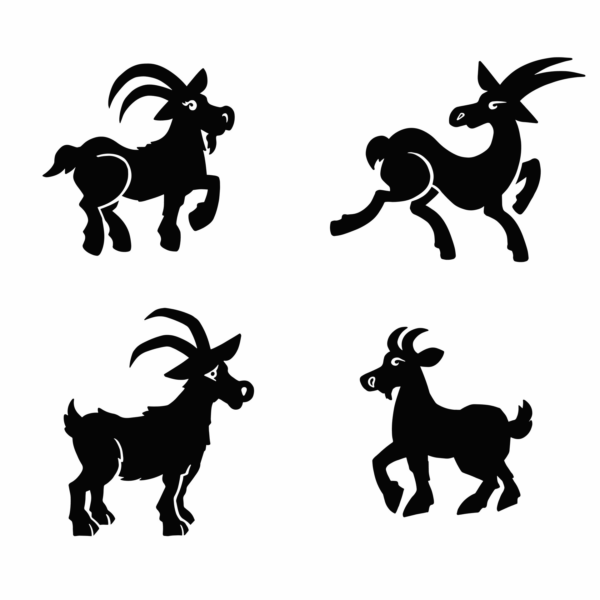 Set of goat Silhouettes vector illustration eps 10 35913838 Vector Art ...
