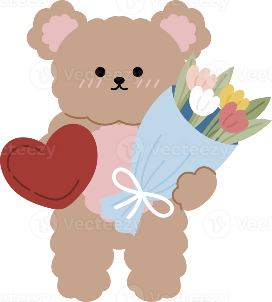cute hand drawn valentine bear clipart 35913918 PNG
