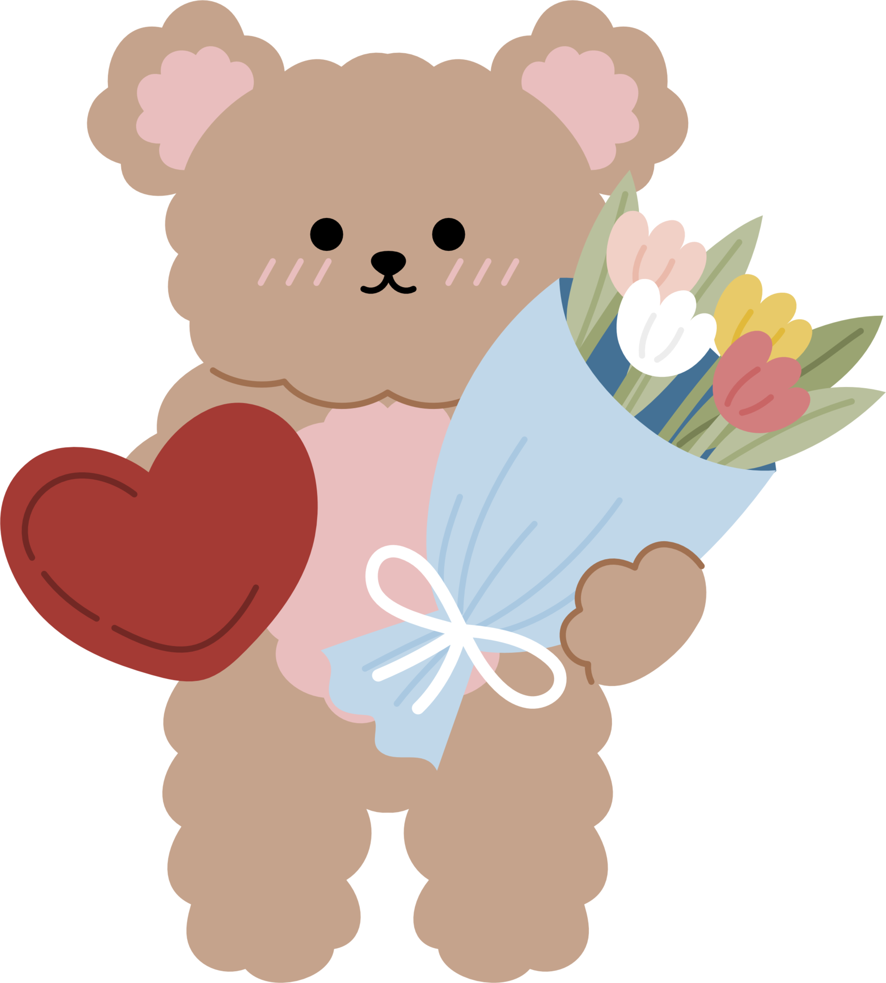 cute hand drawn valentine bear clipart 35913918 PNG