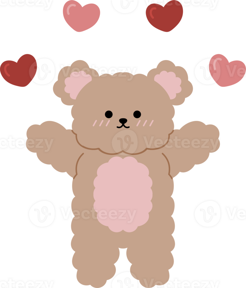 cute hand drawn valentine bear clipart 35913967 PNG