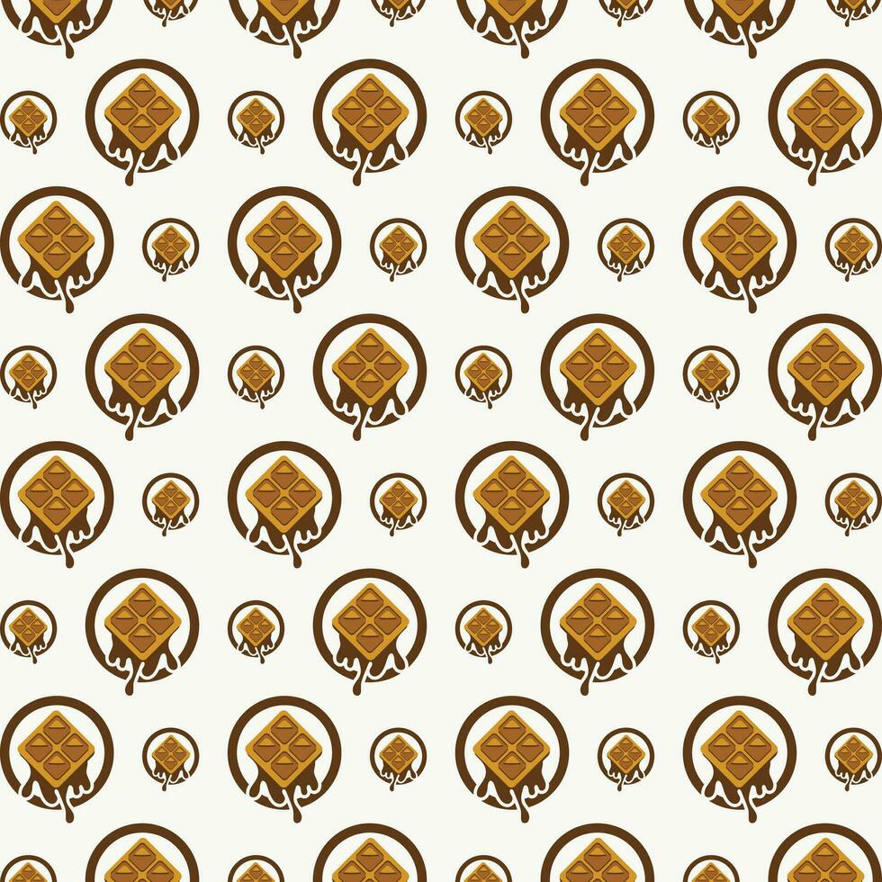 Waffle Seamless Pattern Design Beautiful Vector Illustration 35917661