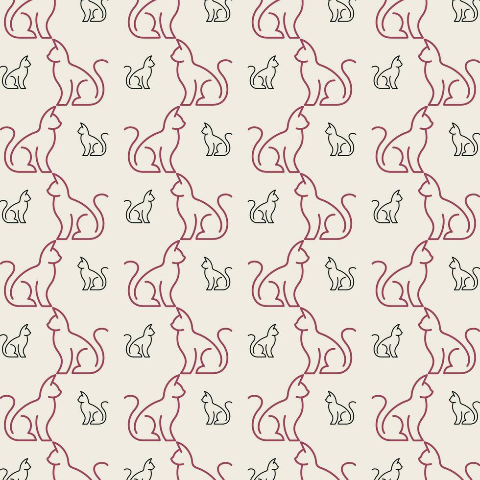 Cute cat repeating smart trendy pattern colorful background 35917880 ...