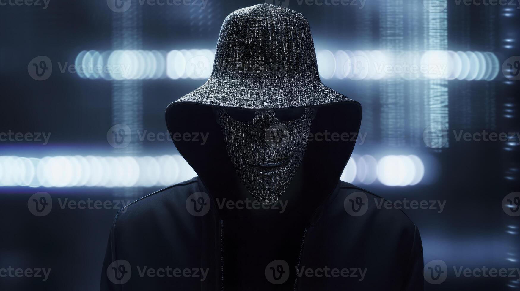 Ai Generated Binary Intrigue Anonymous Robotic Hacker Concept Of