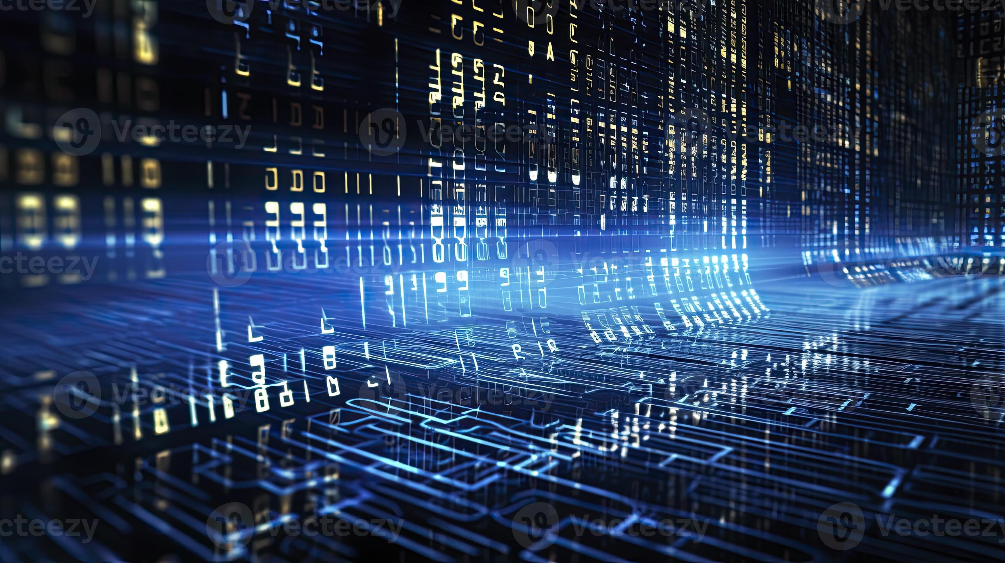 AI generated An abstract digital background with binary code and AI ...