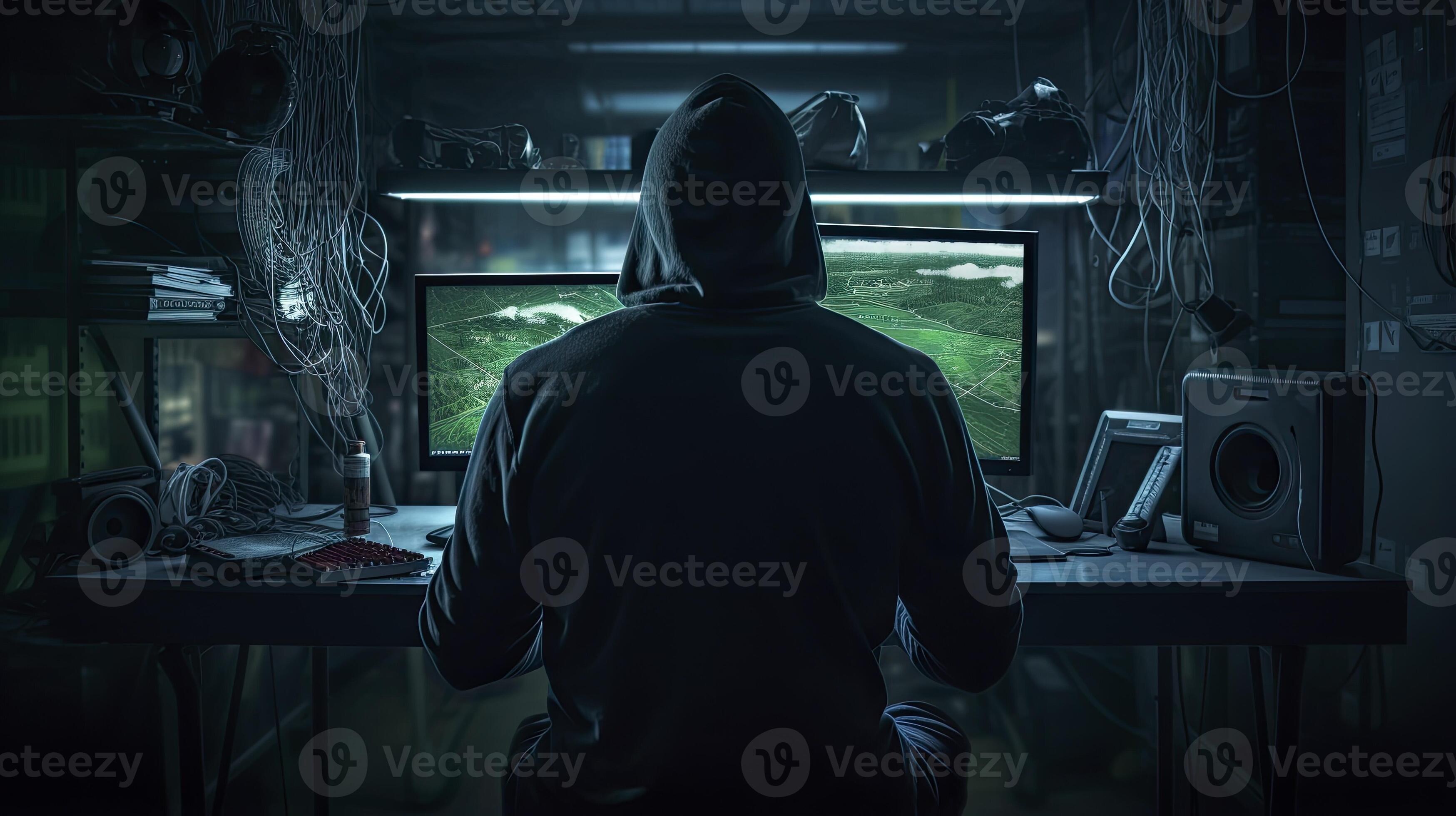 AI generated Hacker. A glimpse into the world of cyber conspiracies. AI ...