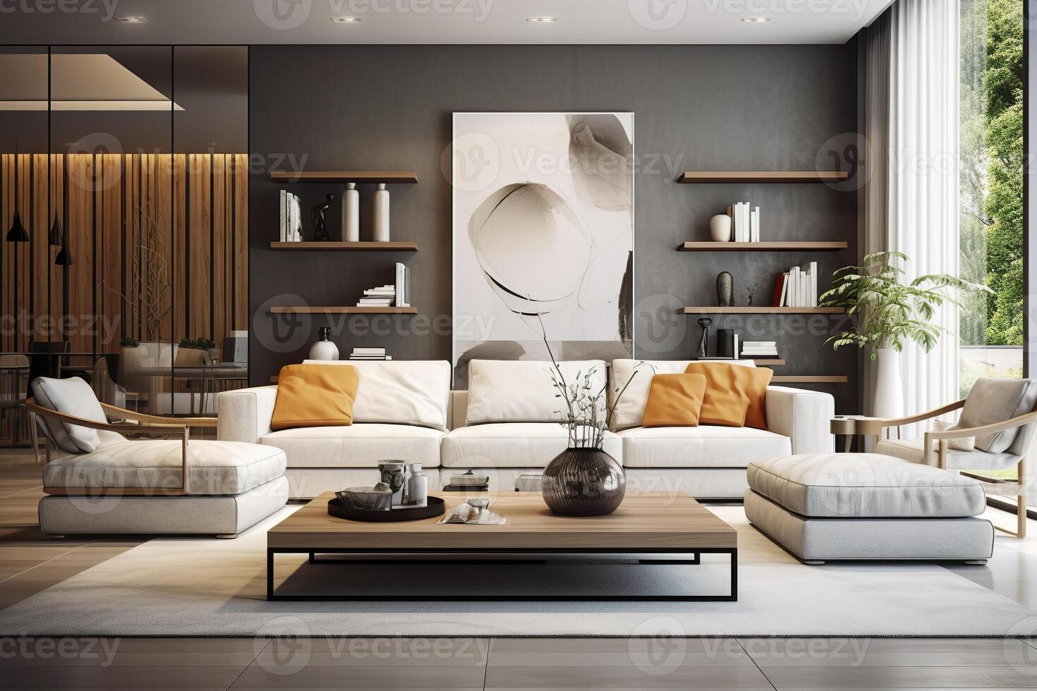 AI generated Modern living room with sofa and furniture. AI Generated ...