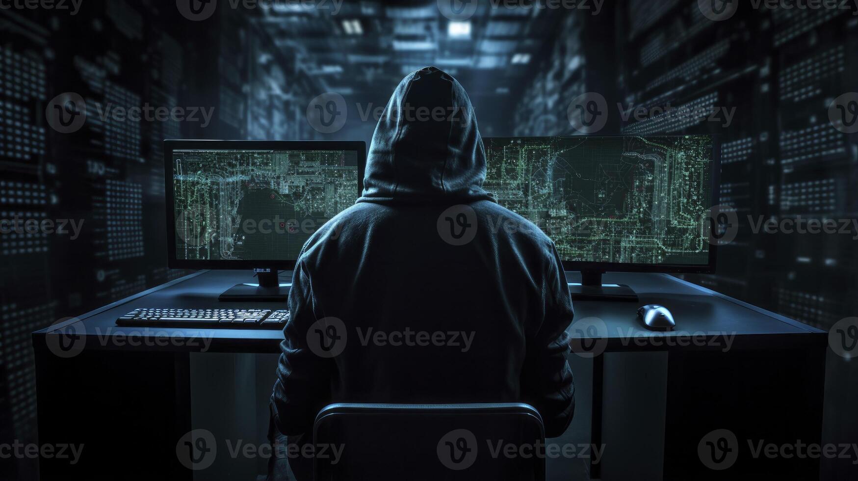 AI generated Hacker. A glimpse into the world of cyber conspiracies. AI ...