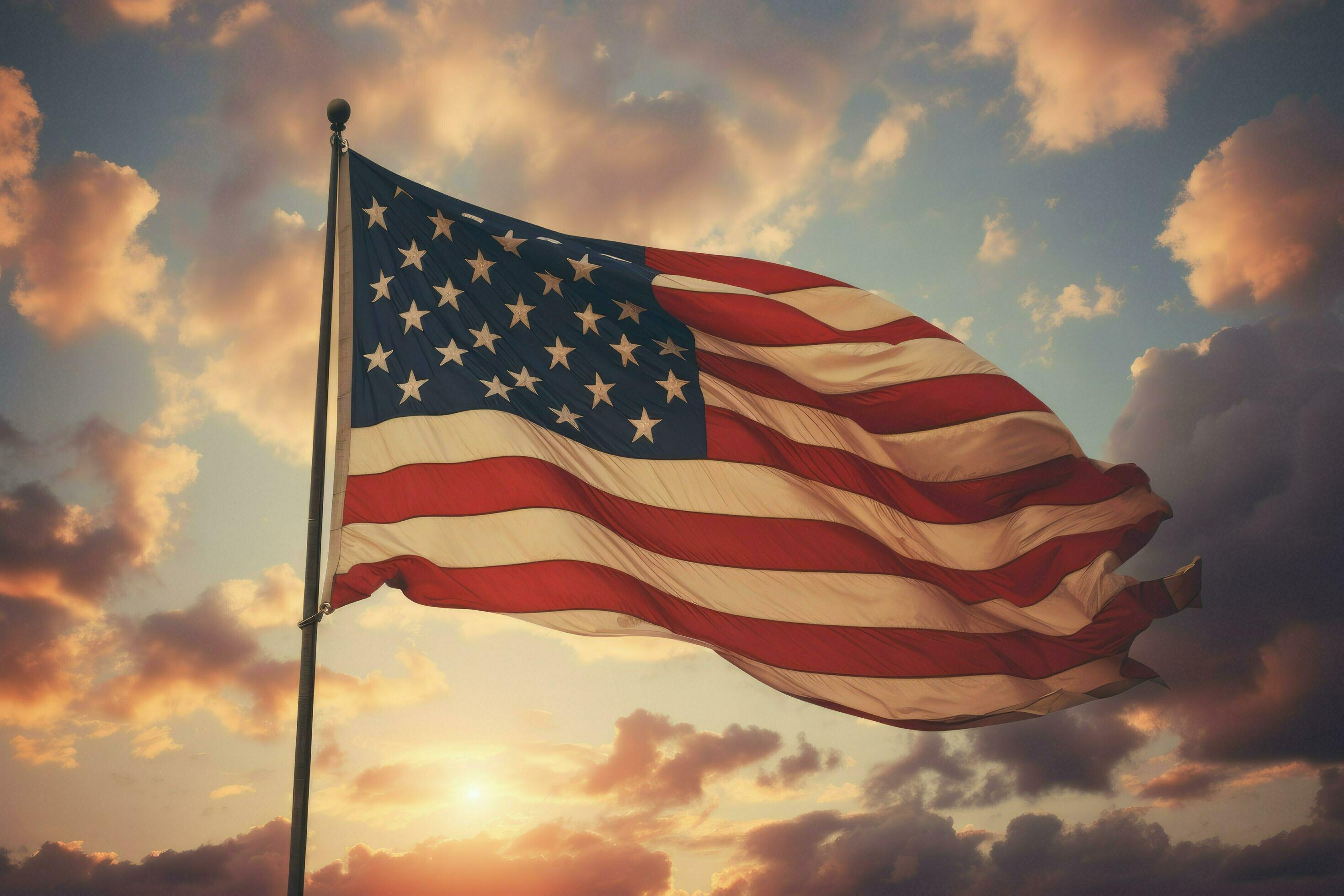 AI generated American flag on sky Ai generated 35924671 Stock Photo at ...