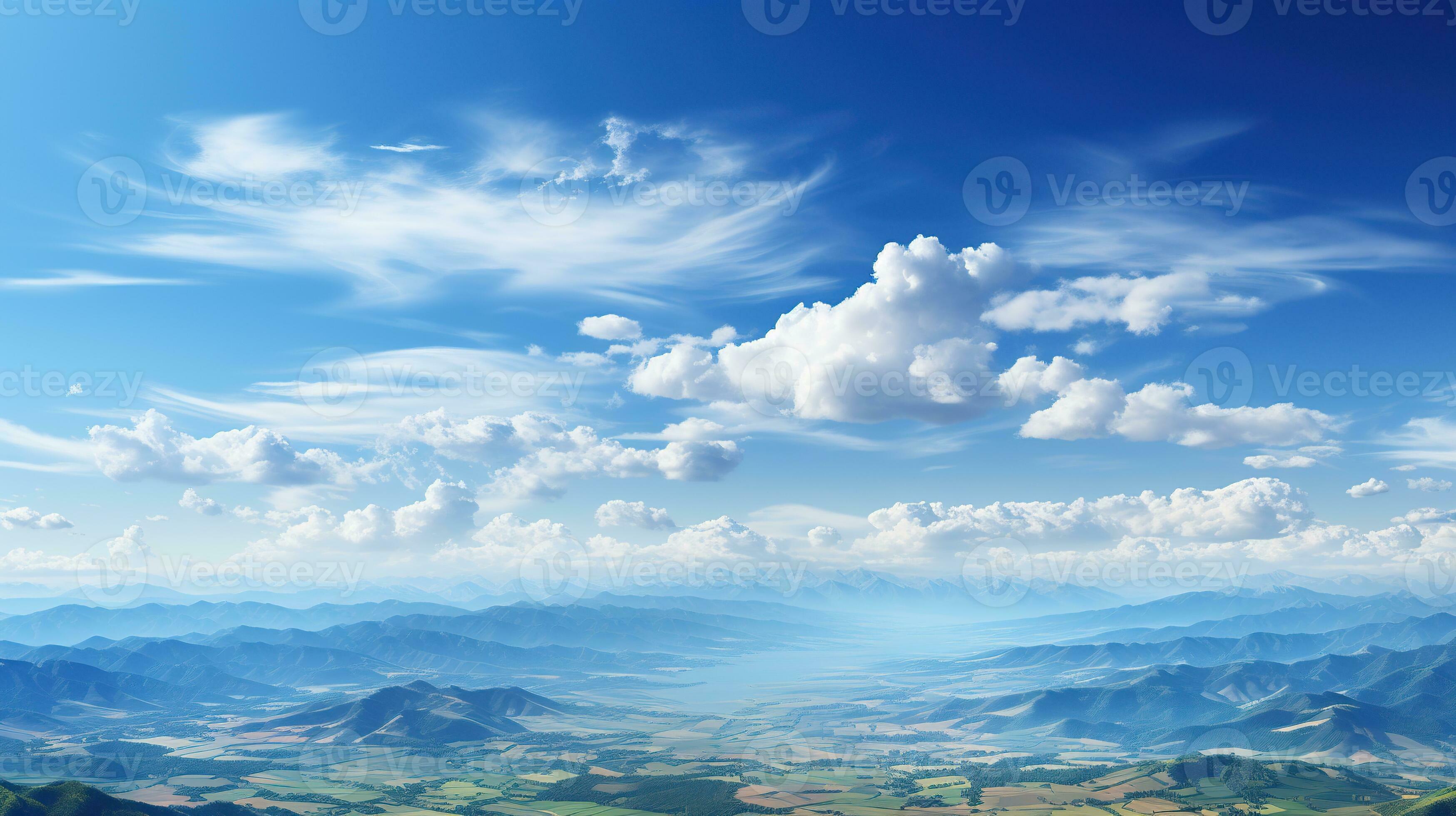 AI generated Blue sky background with clouds. Created with Generative ...