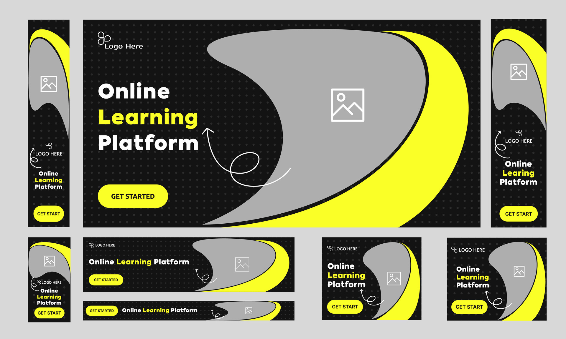 Creative learning platform web set banner design for social media post ...